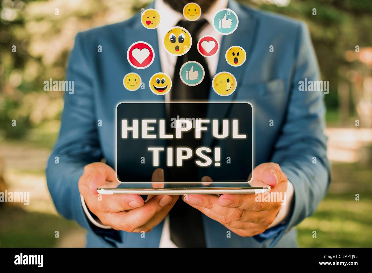 Handwriting text Helpful Tips. Conceptual photo advices given to be ...