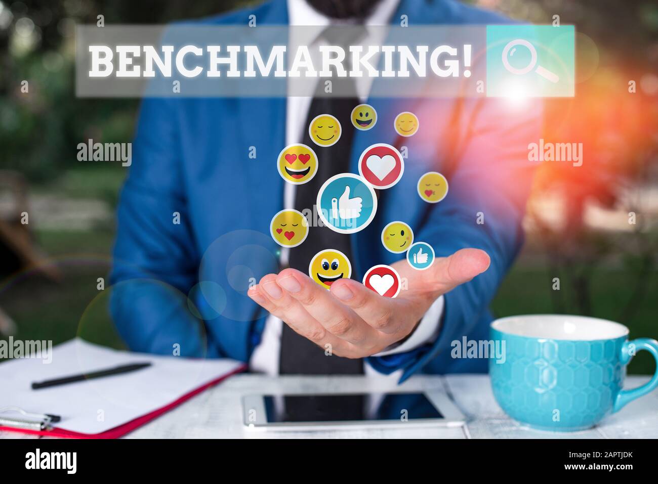 Handwriting text Benchmarking. Conceptual photo evaluate something by ...