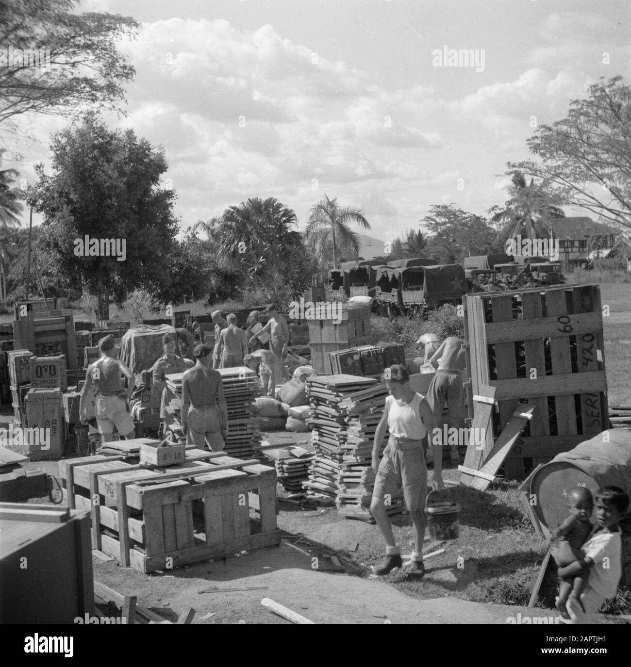 War Volunteers in Malacca and Indonesia Packing at the Tiger Lane Camp ...
