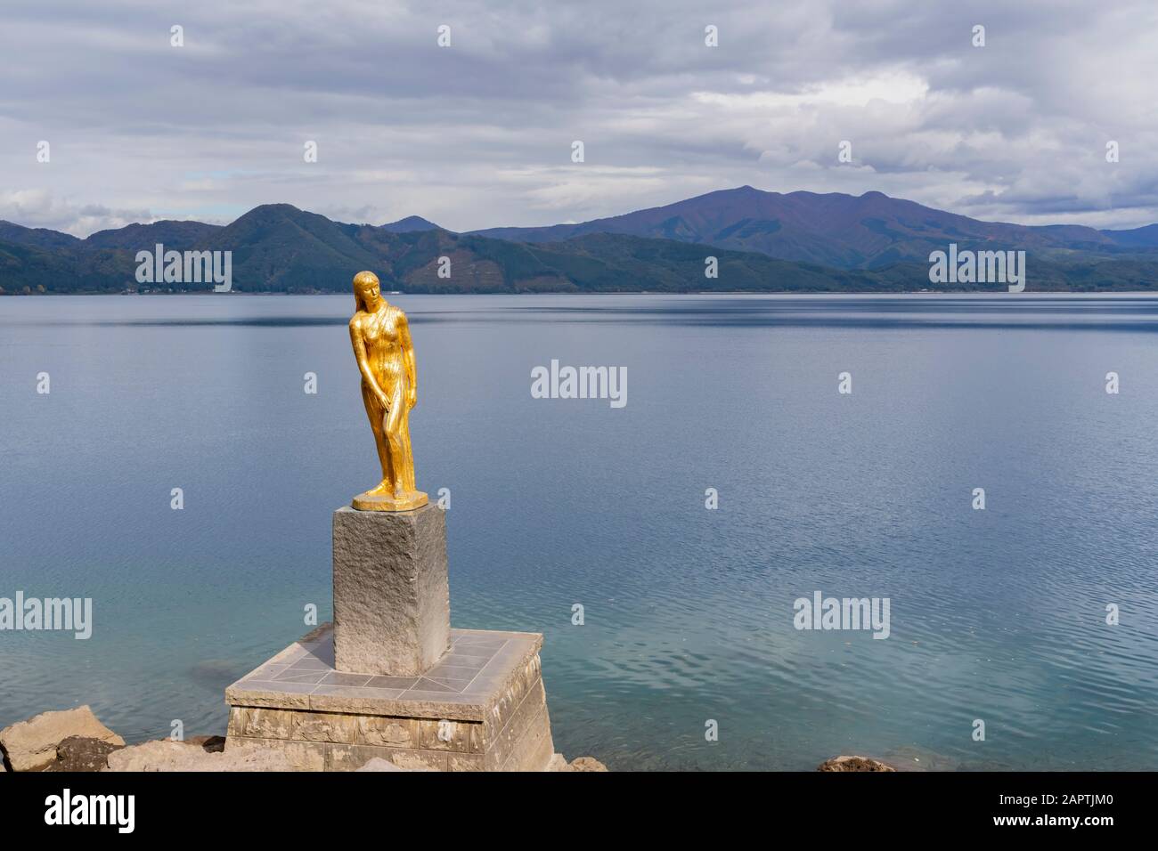 Statue of Tatsuko in Lake Tazawako at Akita, Japan Stock Photo - Alamy