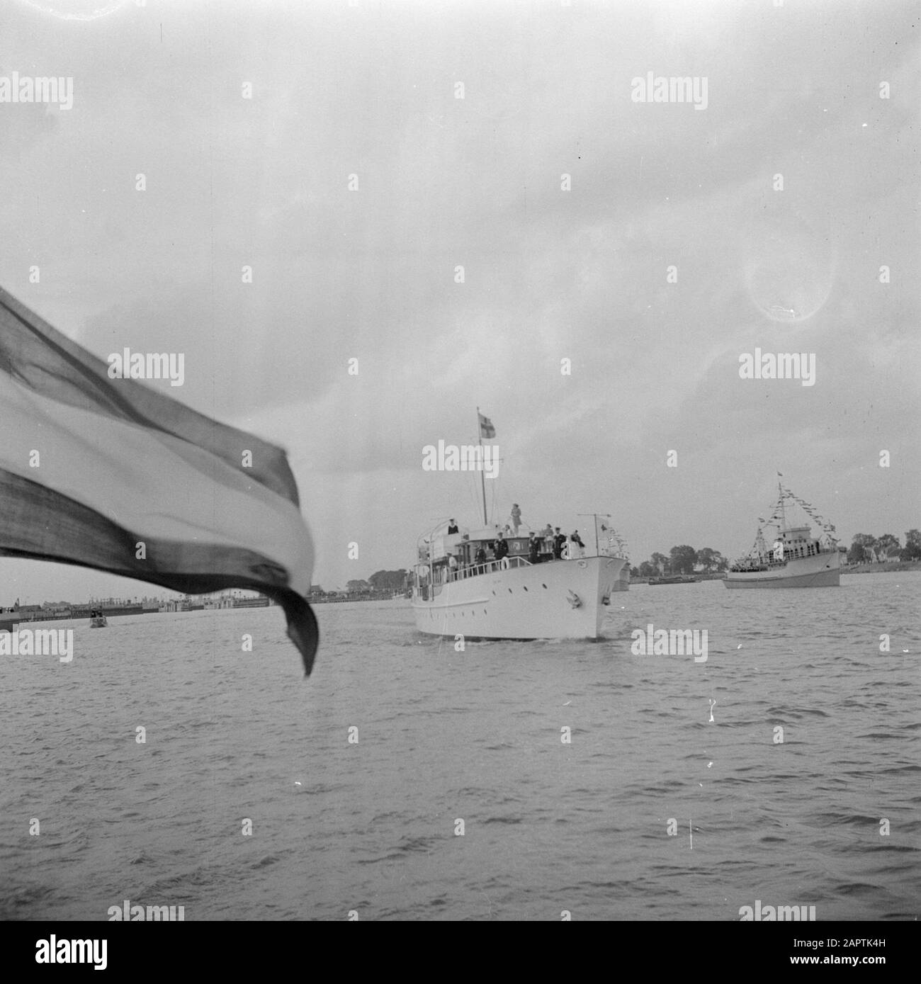Fifty year government jubilee of Queen Wilhelmina The royal yacht Piet ...