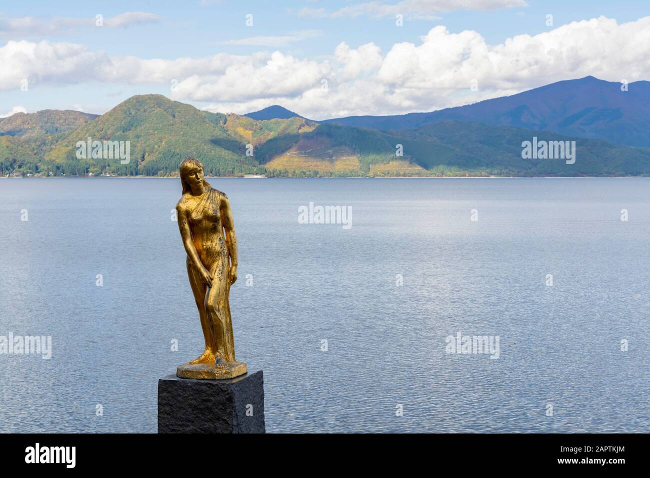 Statue of Tatsuko in Lake Tazawako at Akita, Japan Stock Photo - Alamy