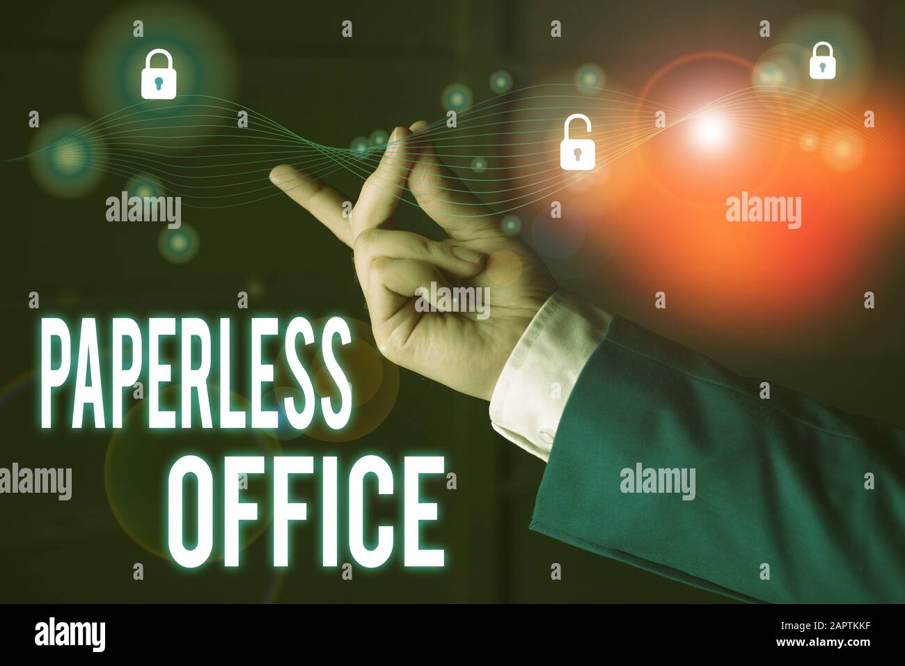 Text sign showing Paperless Office. Business photo text work ...