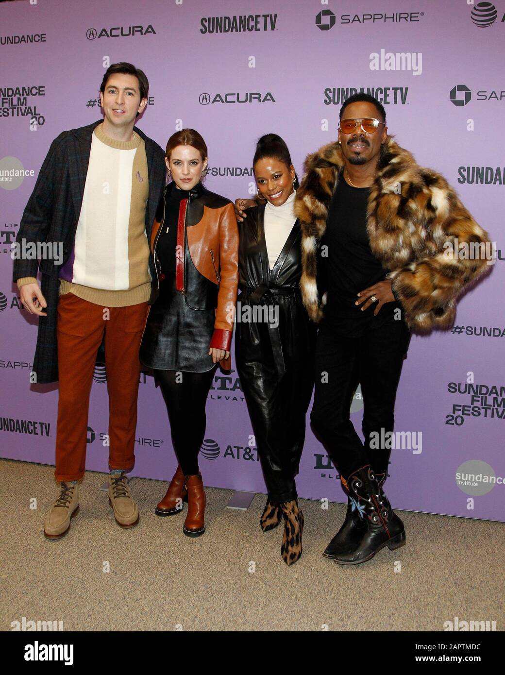 Park City, UT, USA. 24th Jan, 2020. Nicholas Braun, Riley Keough ...