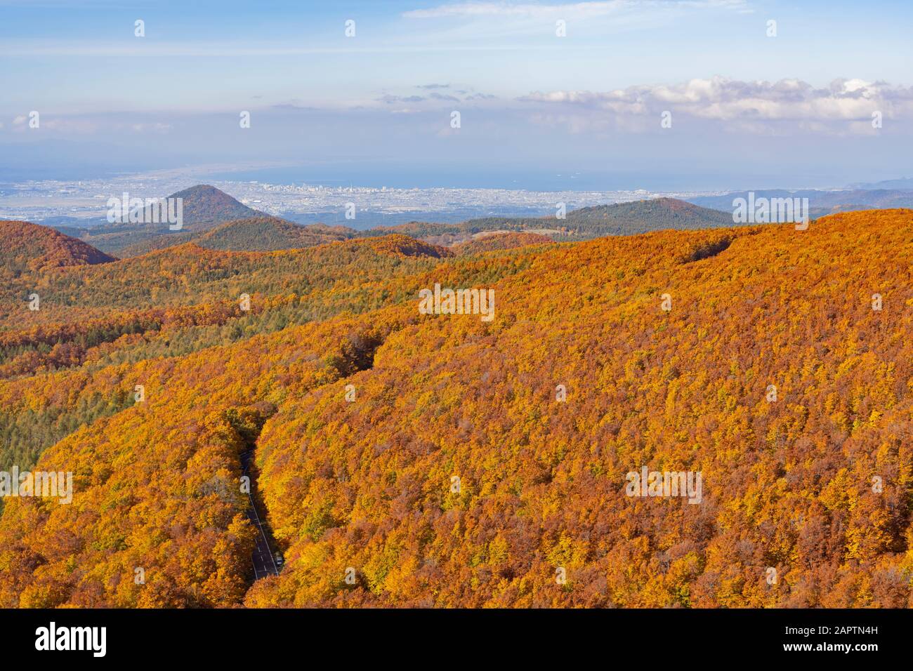 Aerial fall color of the Hakkoda Mountains at Aomori Stock Photo - Alamy