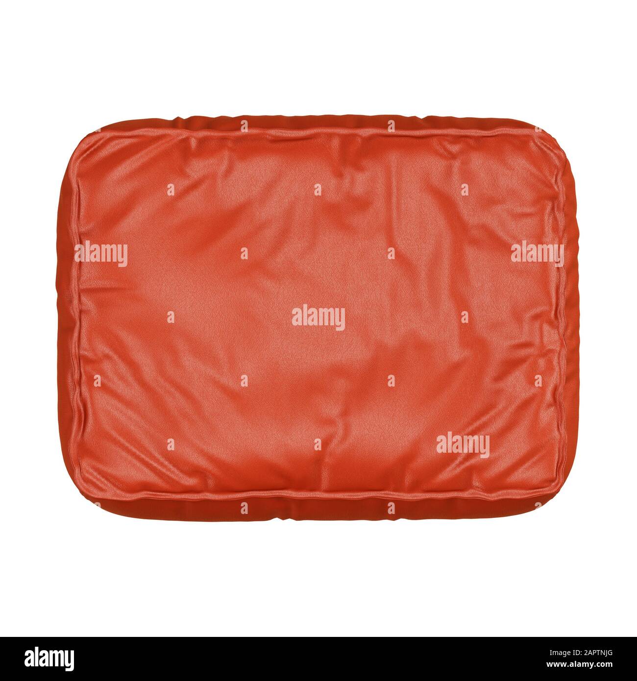 Orange leather pouf on white background top view 3d rendering Stock ...