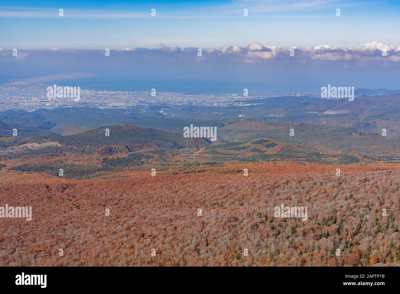 Aerial fall color of the Hakkoda Mountains at Aomori Stock Photo - Alamy