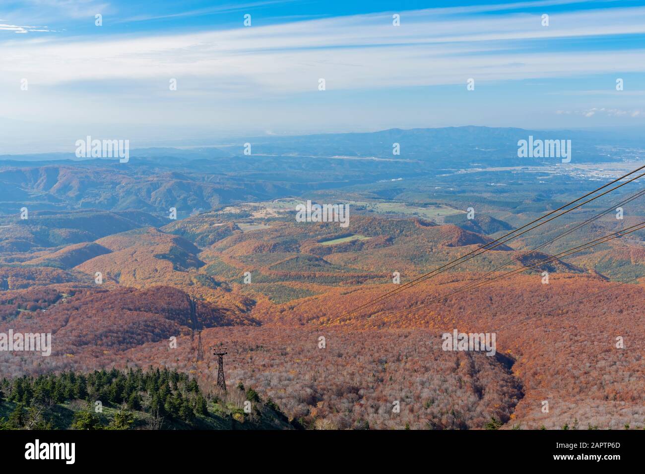 Aerial fall color of the Hakkoda Mountains at Aomori Stock Photo - Alamy