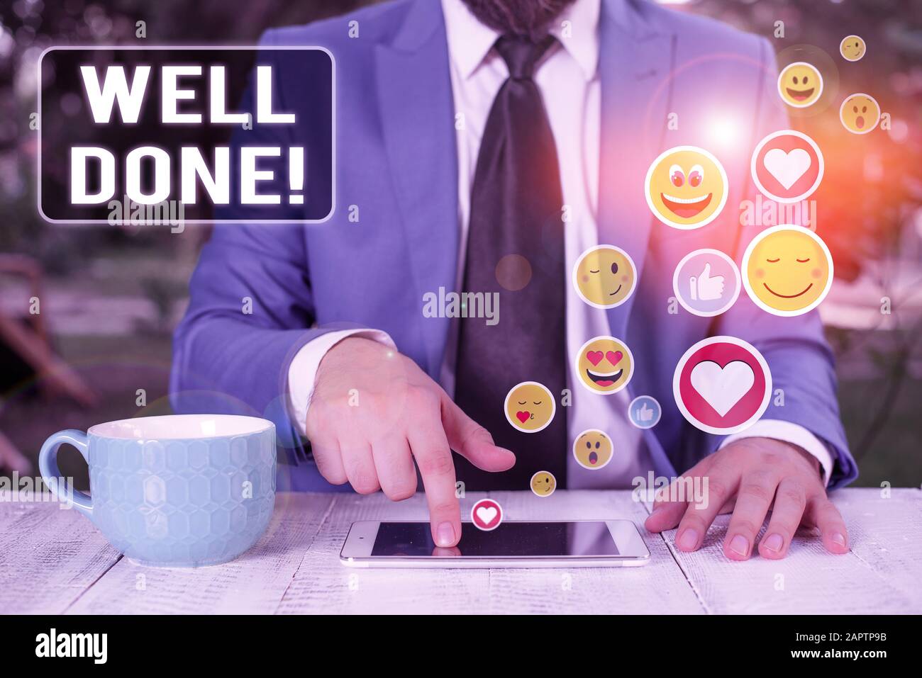 Text sign showing Well Done. Business photo text used praising ...