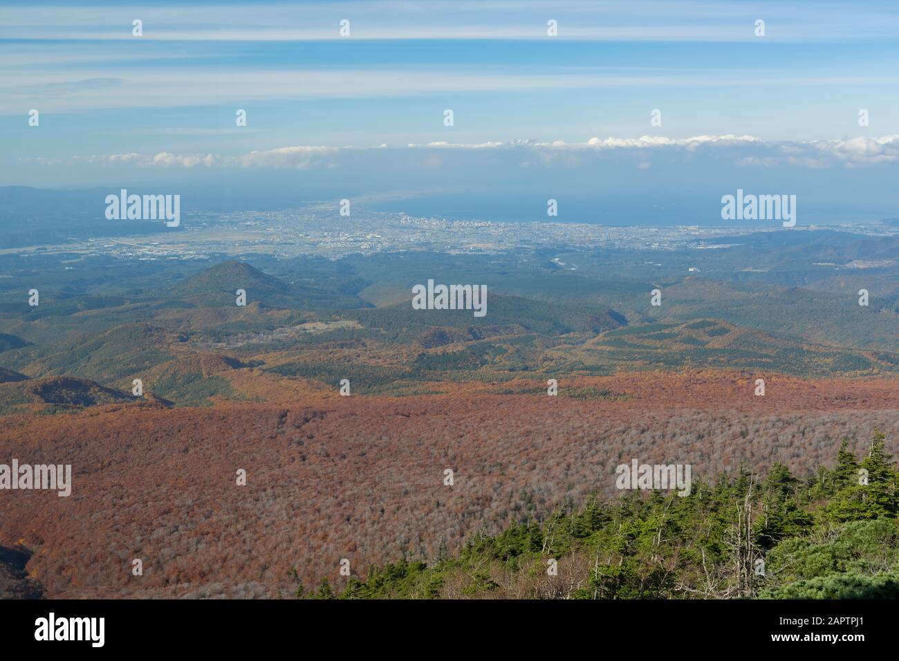 Aerial fall color of the Hakkoda Mountains at Aomori Stock Photo - Alamy