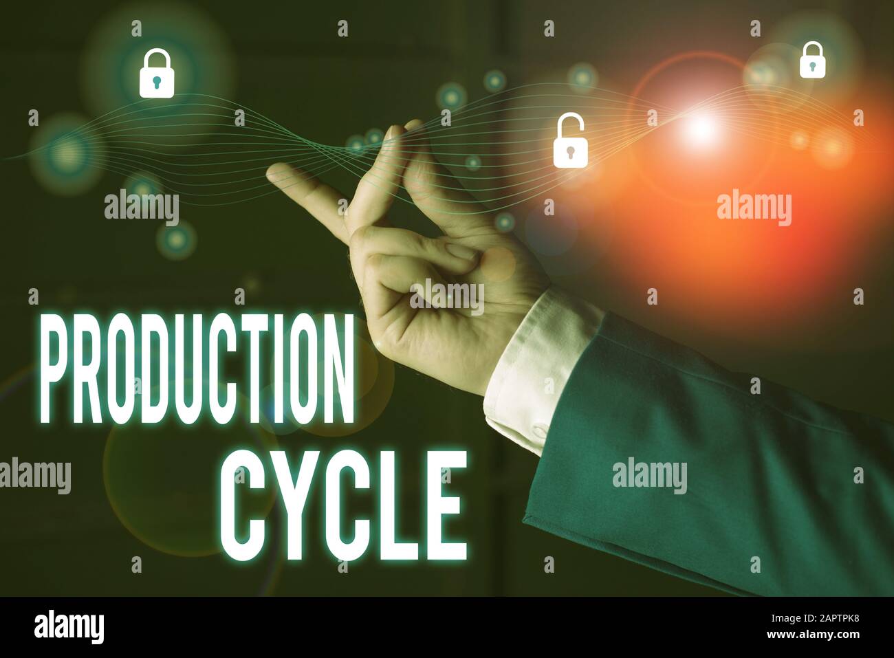 Text sign showing Production Cycle. Business photo text conversion of ...