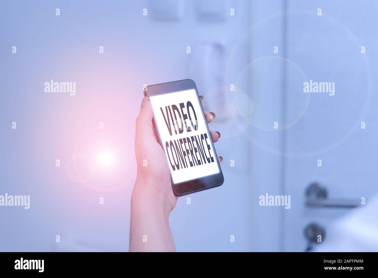 Writing note showing Video Conference. Business concept for showing in ...