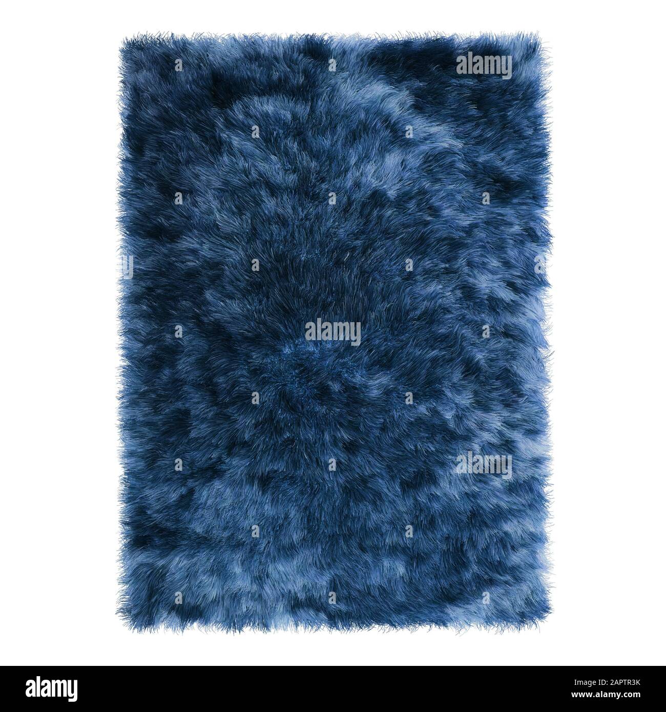 Rectangular wool blue carpet isolated background 3d rendering Stock ...