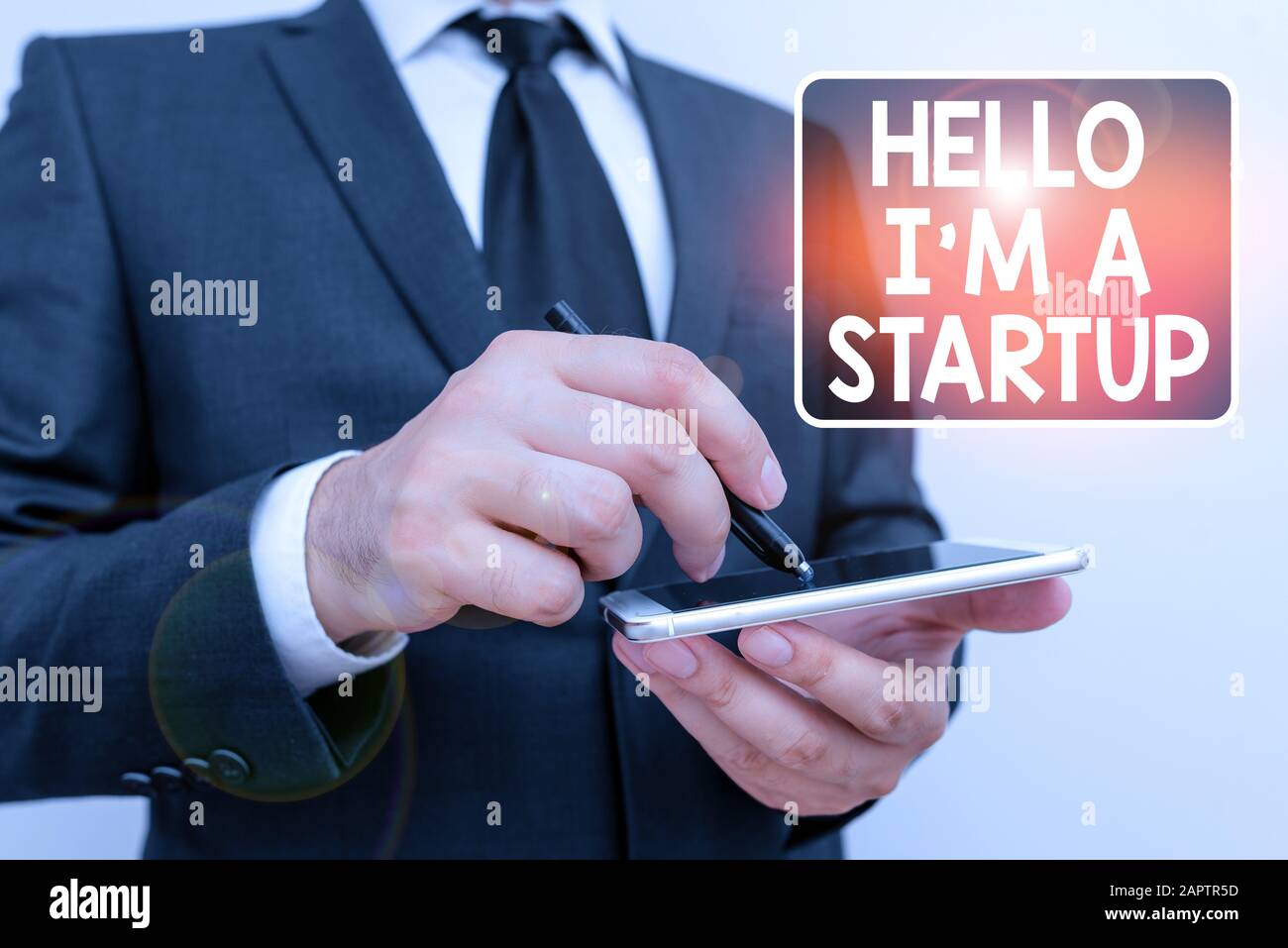 Writing note showing Hello I am A Startup. Business concept for ...