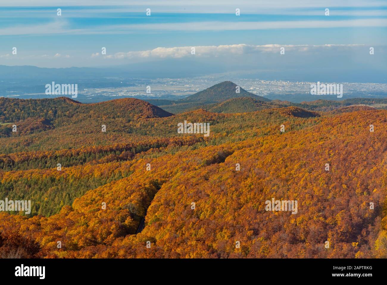 Aerial fall color of the Hakkoda Mountains at Aomori Stock Photo - Alamy