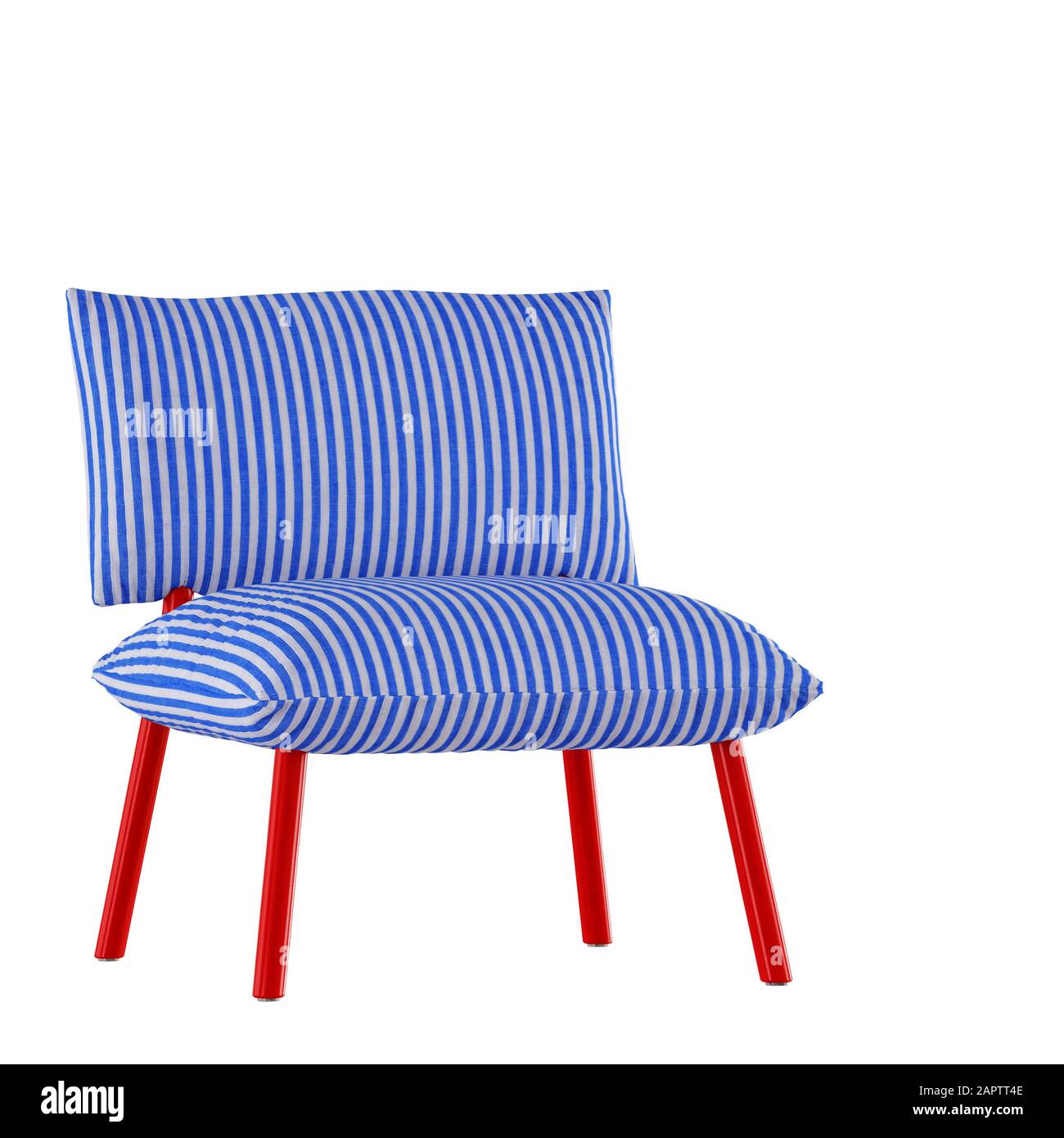 Soft striped chair on a white background 3d Stock Photo - Alamy