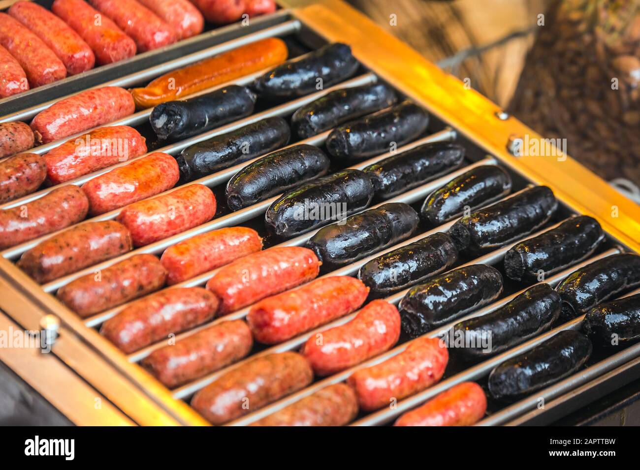 Pork Sausage at the street food stall in Macau Stock Photo - Alamy