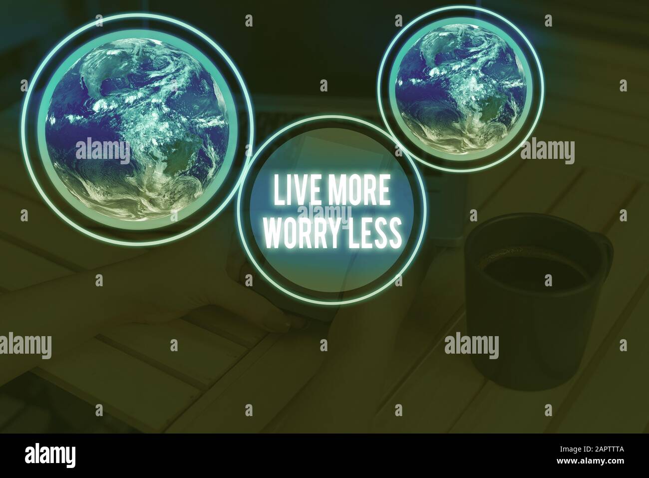 Handwriting text writing Live More Worry Less. Conceptual photo Have a ...