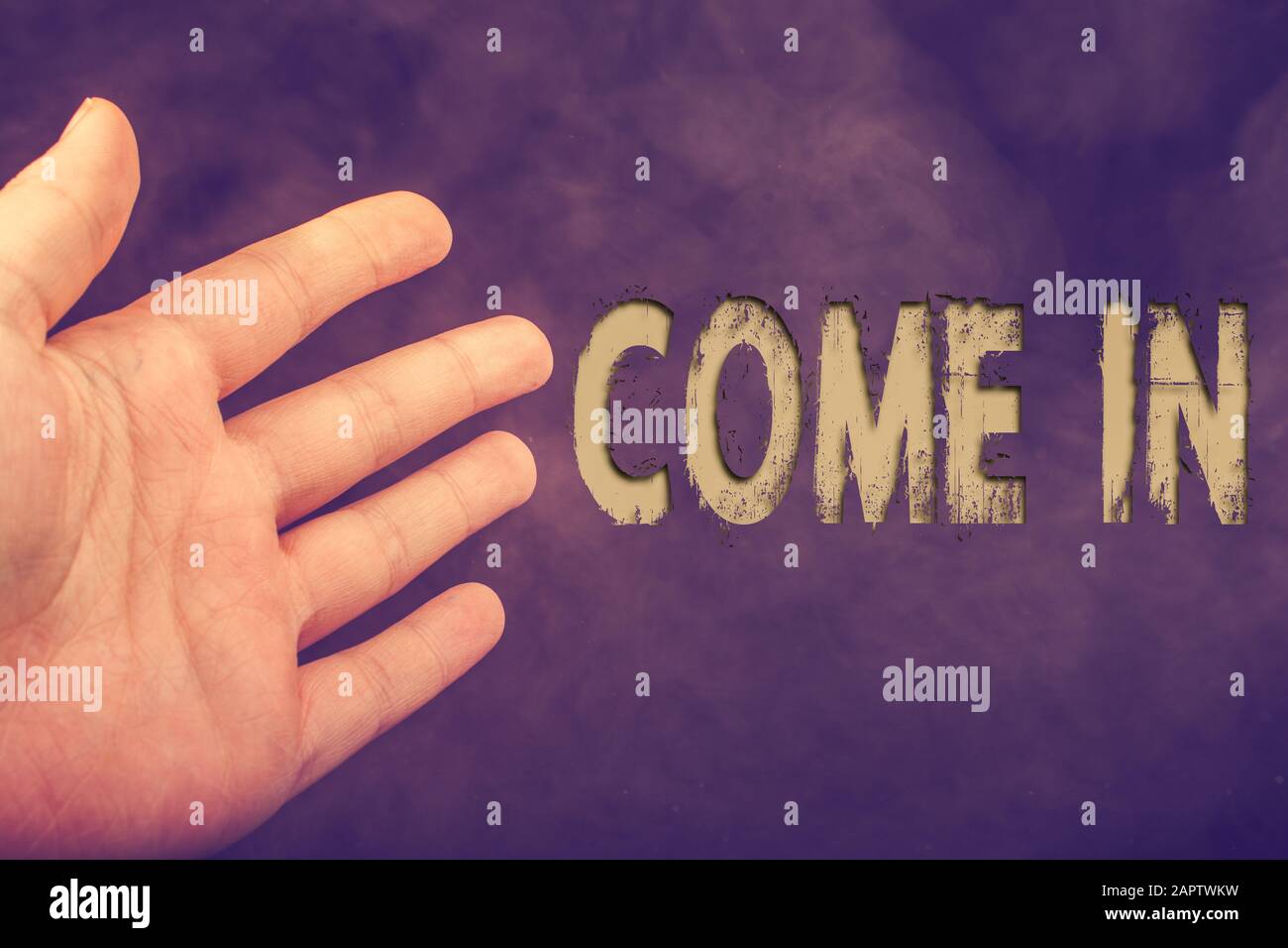 Welcome word hold in hi-res stock photography and images - Alamy