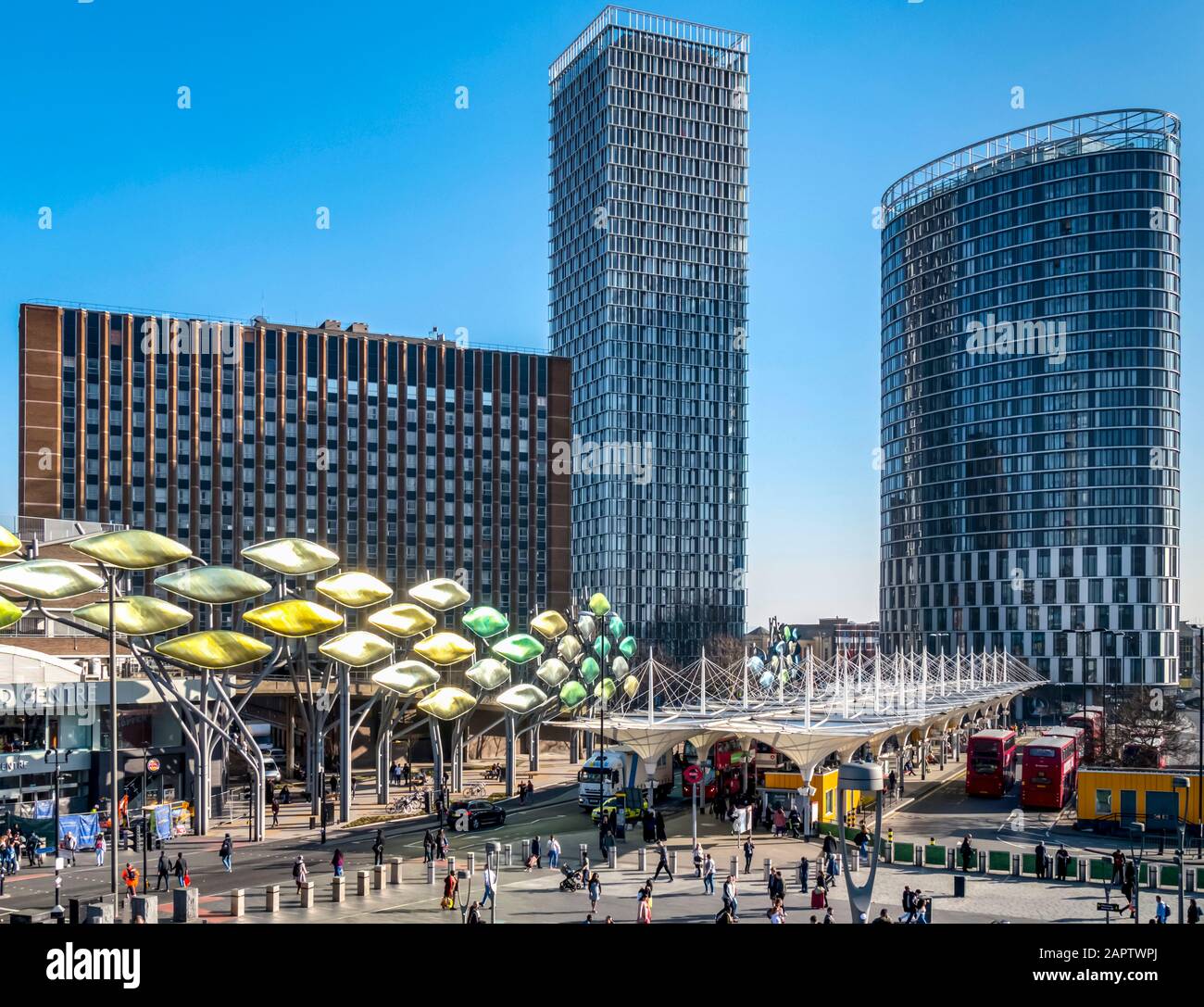 Stratford skyline with modern skyscrapers: London, England Stock Photo ...