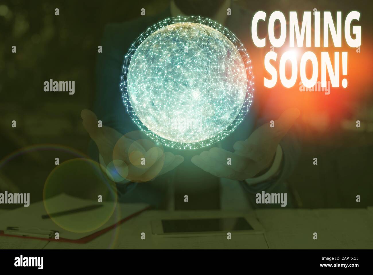 Handwriting text writing Coming Soon. Conceptual photo event or action ...