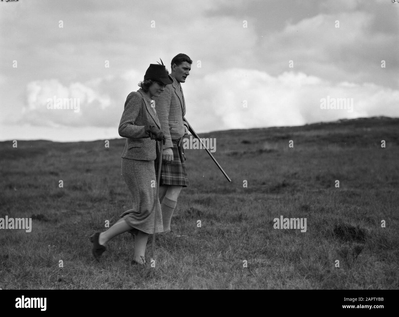 Scotland - The Highlands Hunter with a woman on the island Skye Date ...