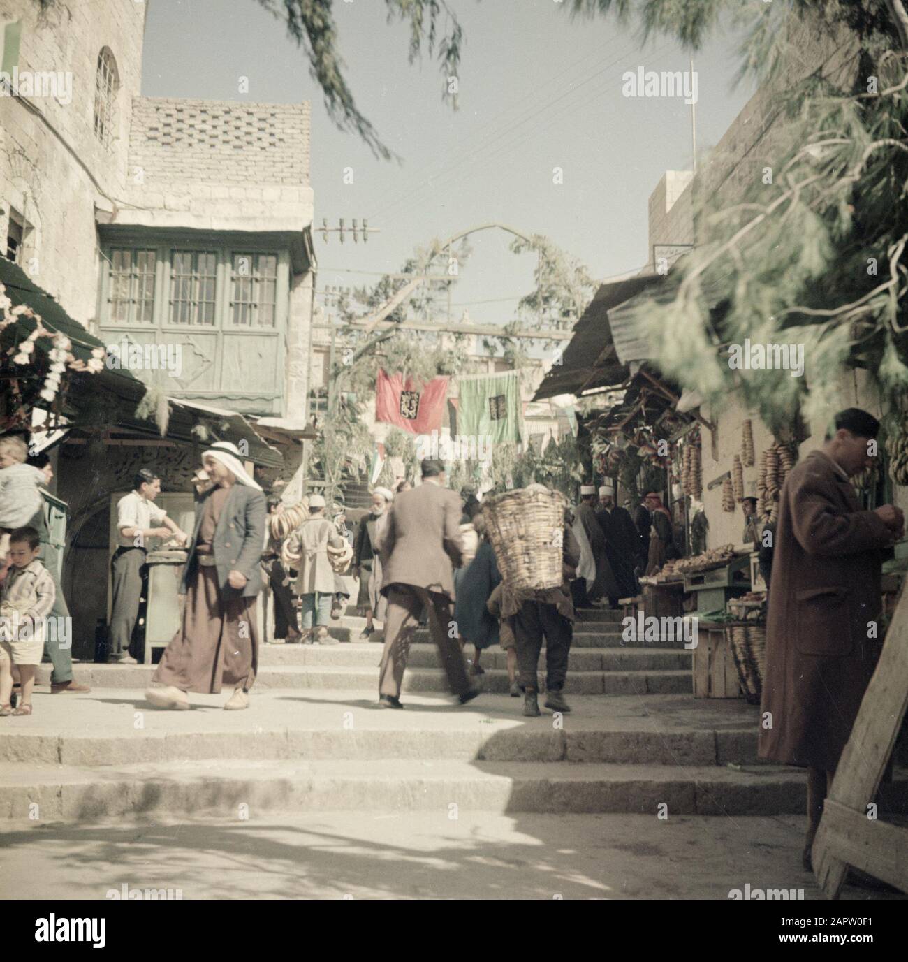 Middle East 1950-1955: Jerusalem Jerusalem. In the suq of the old city ...