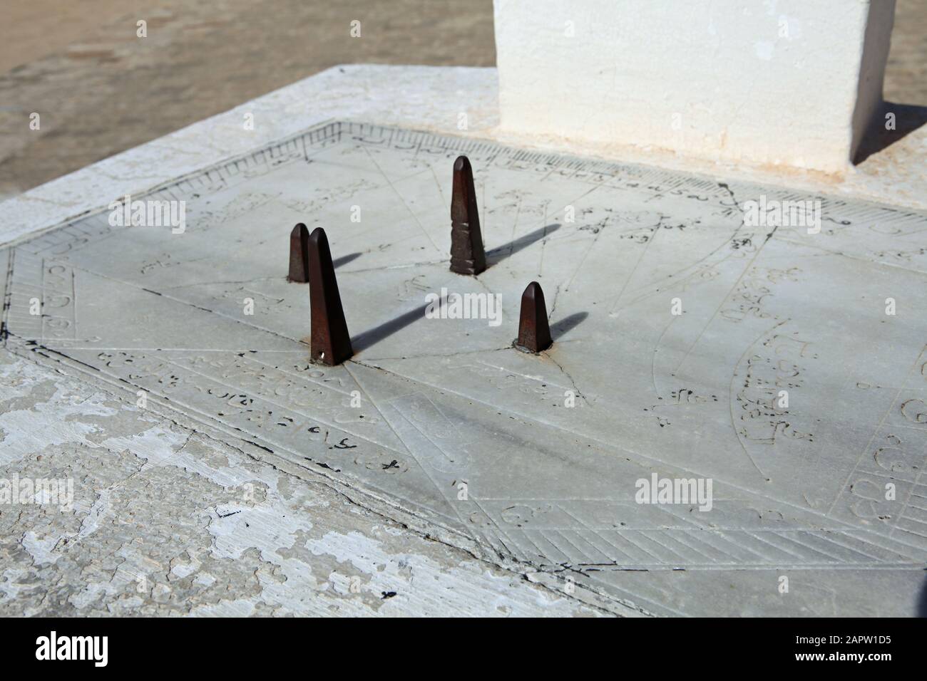 Sundial telling praying times in Great Mosque, Kairouan Tunisia Stock ...