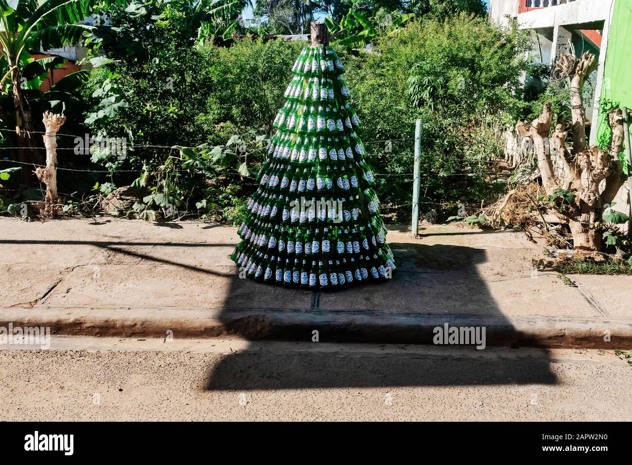 Christmas tree from bottles, Dominican Republic , Dominican Republic ...