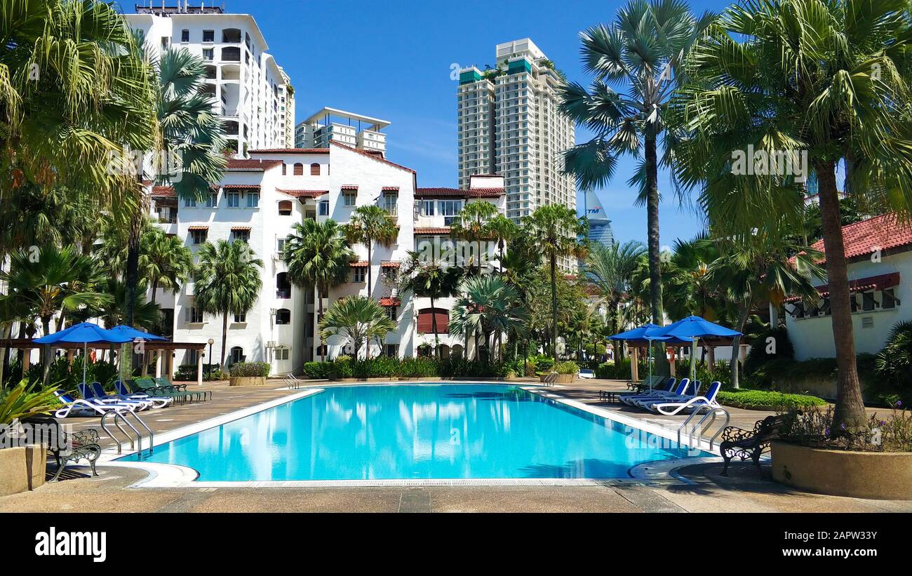Condo courtyard pool on a hot summer day Stock Photo - Alamy