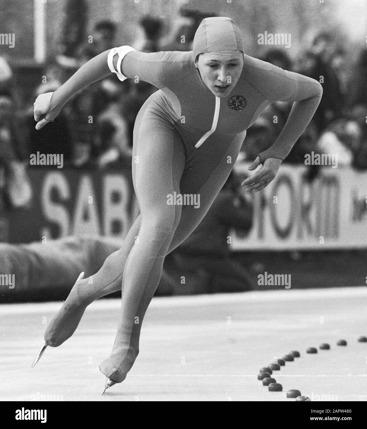 European Championships skate women in Heerenveen. Karin Enke in action ...