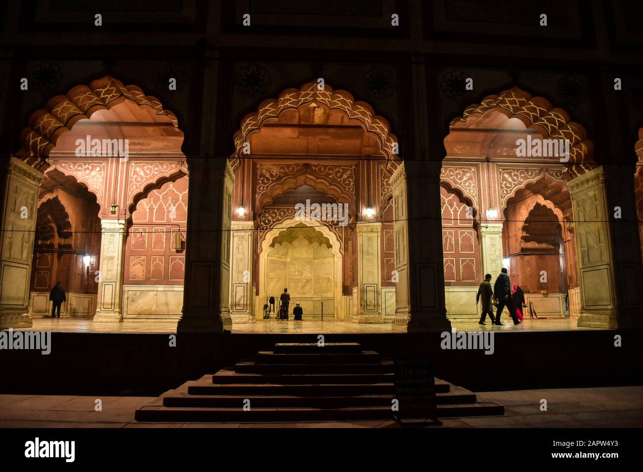 Indian Muslims walk inside the Jama Masjid or Grand Mosque to offer ...