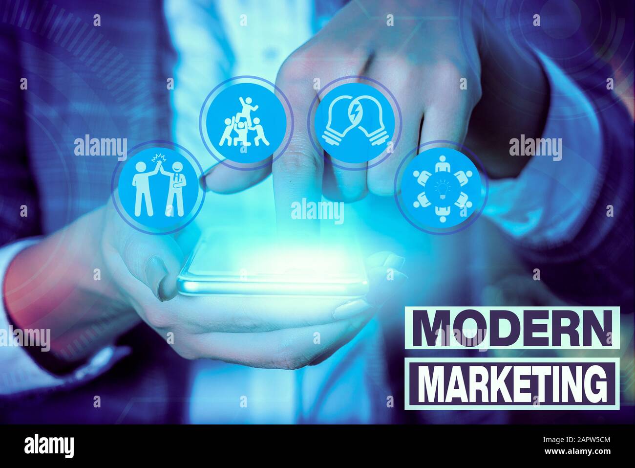 Writing note showing Modern Marketing. Business concept for methodology ...