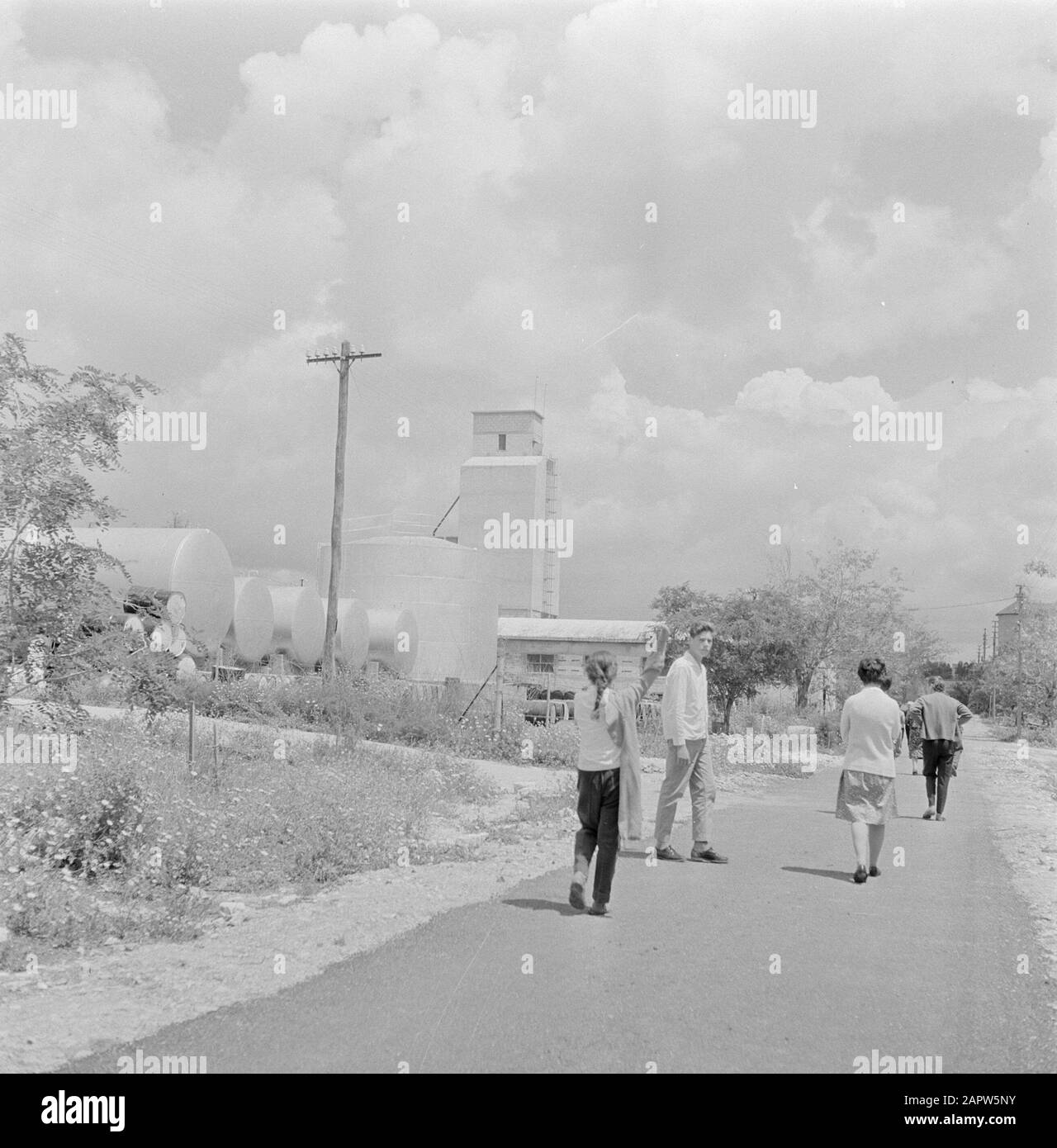Israel 1964-1965: Dalia (Dalya), street images Kibbutz Dalya. Factory ...