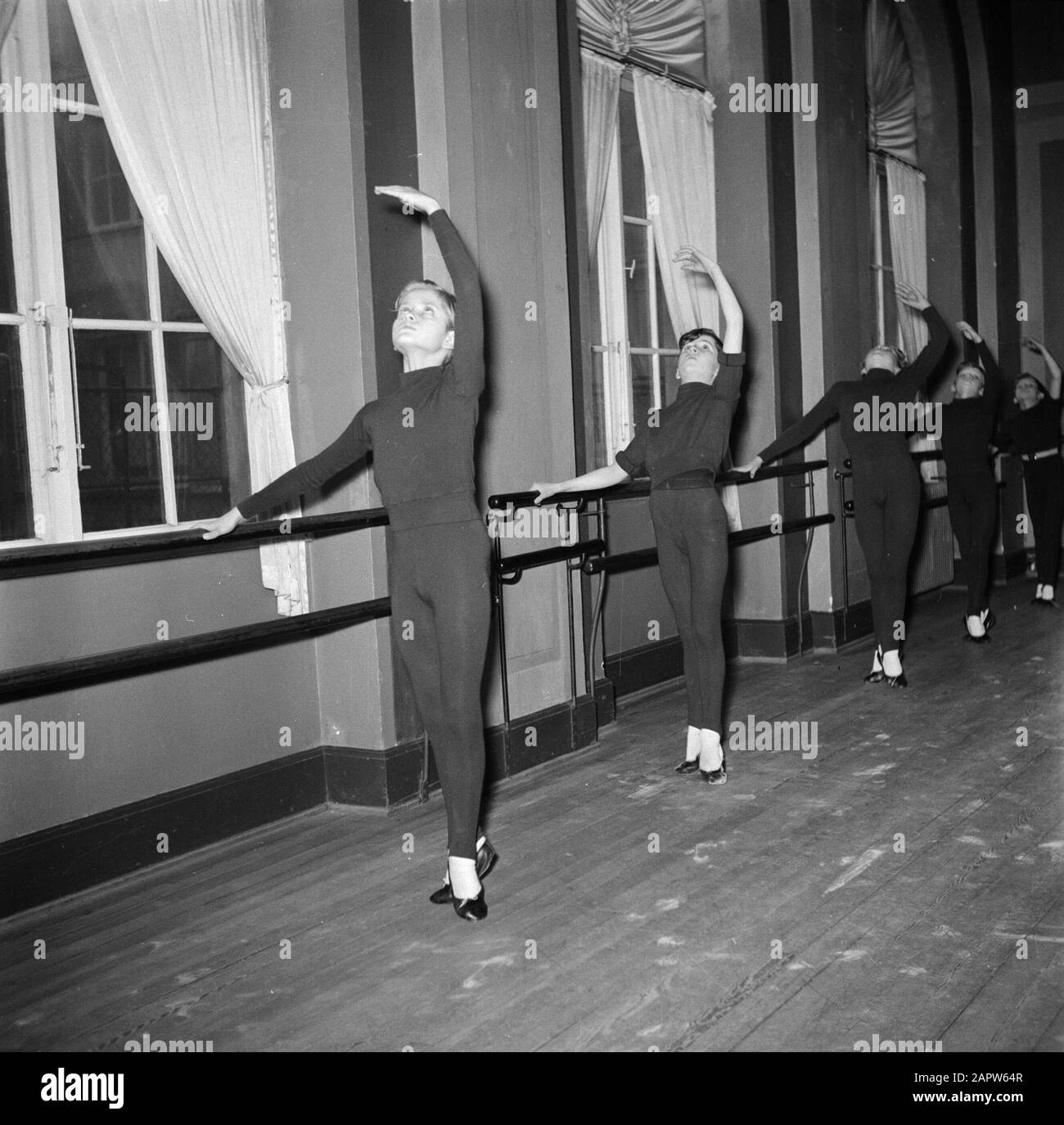 Training of the Royal Danish Ballet Children are taught at the barre in ...