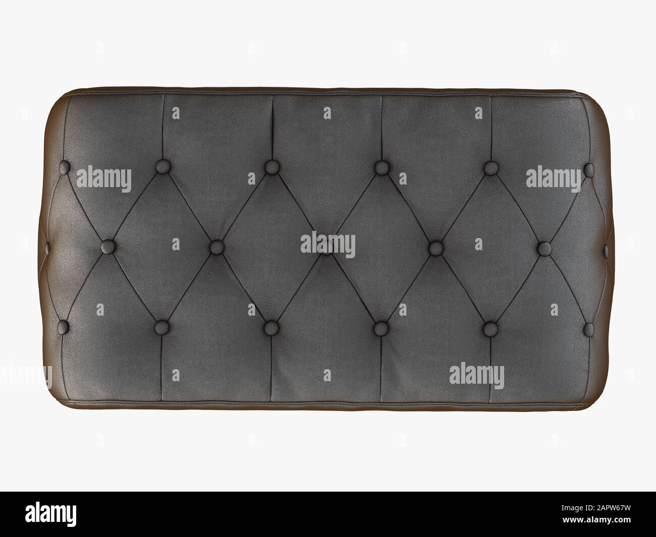 Gray bench capitone top view on a white background 3d rendering Stock ...