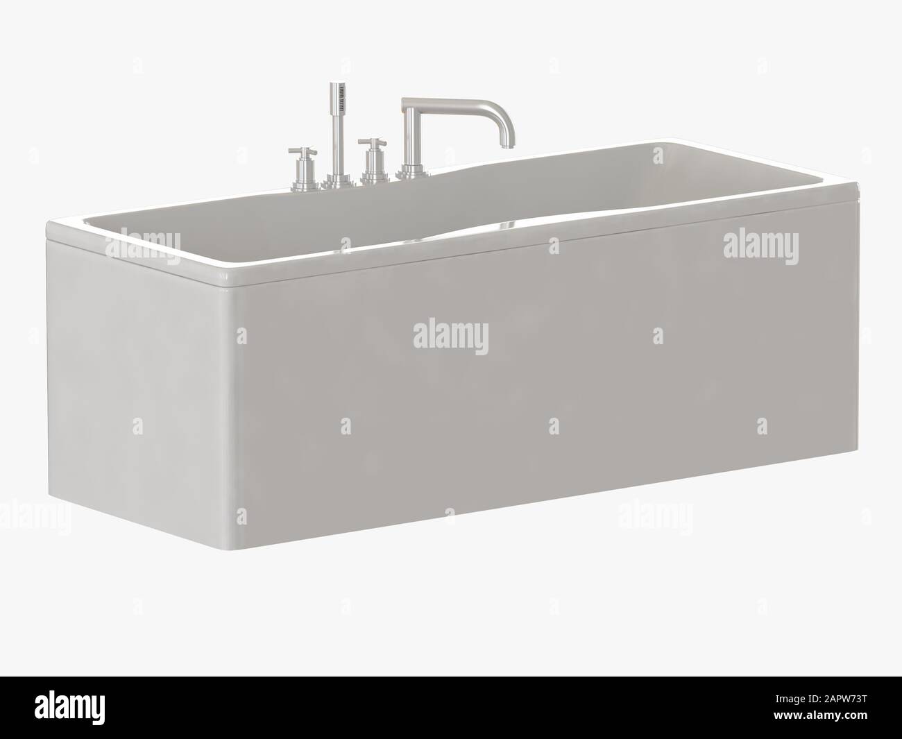 3d rectangular bathtub rendering on a white background Stock Photo - Alamy