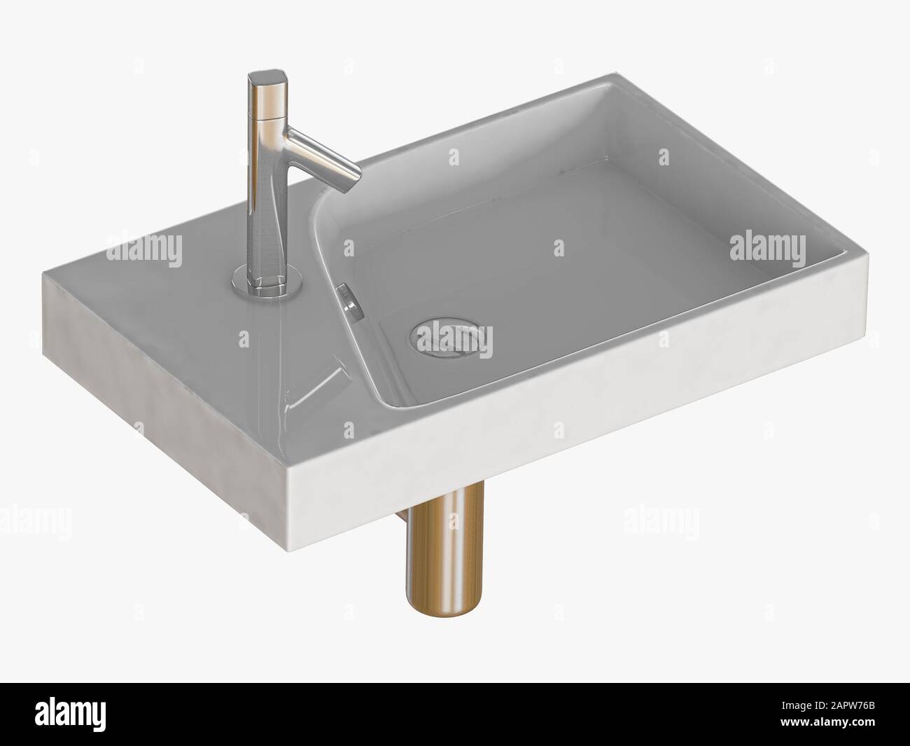 Ceramic sink 3d rendering on a white background Stock Photo - Alamy
