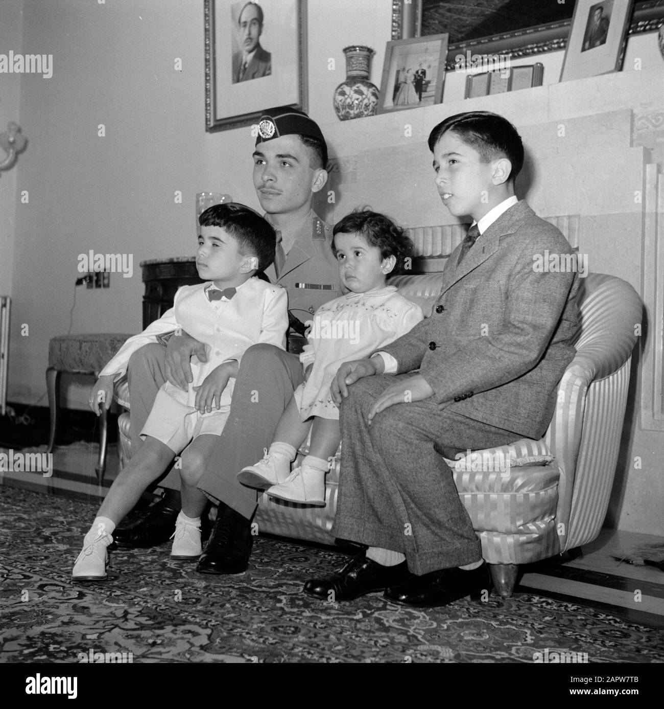 Middle East 1950-1955: Jordan - Amman King Hussein with younger family ...
