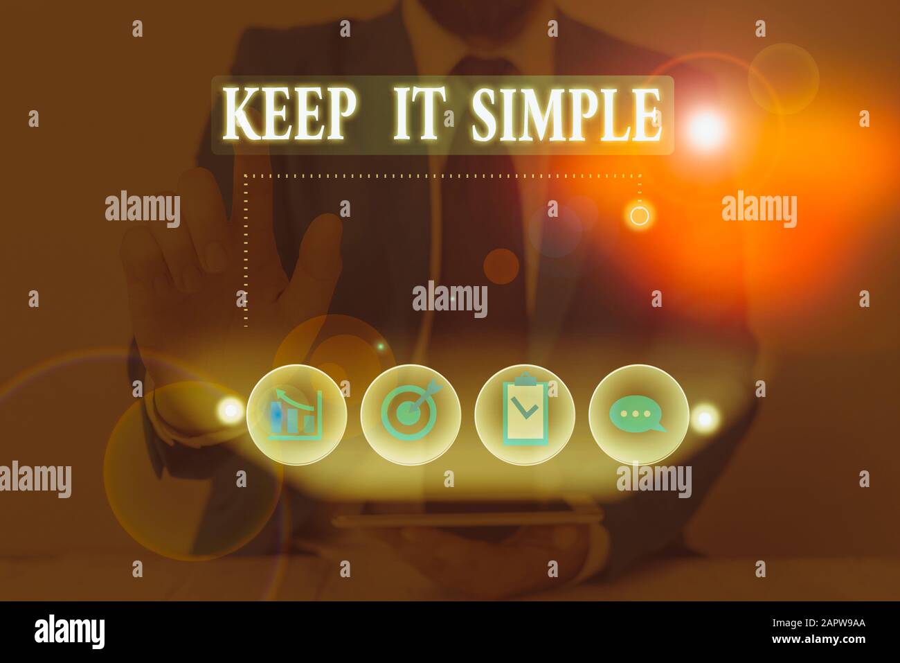 Conceptual hand writing showing Keep It Simple. Concept meaning Remain ...