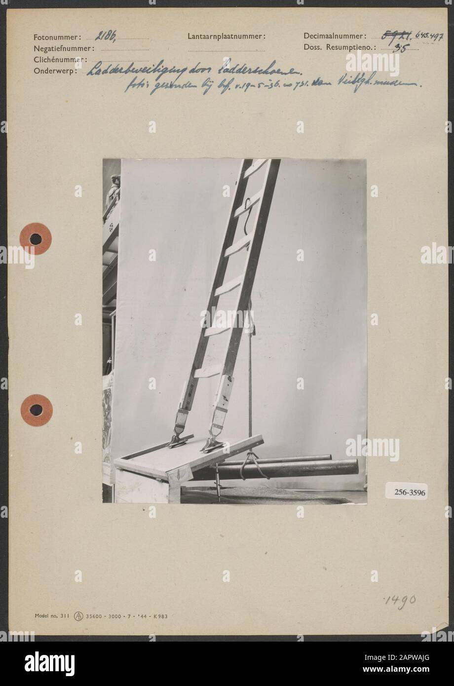 Ladder security Ladder security by ladder shoes Date: 19 May 1936 ...