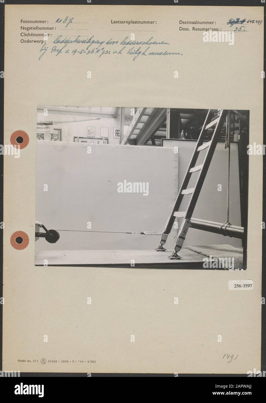 Ladder security Ladder security by ladder shoes Date: 19 May 1936 ...