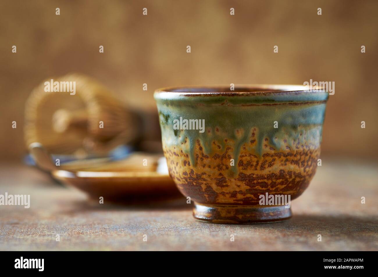 Traditional, handcrafted ceramic on stone background Stock Photo - Alamy