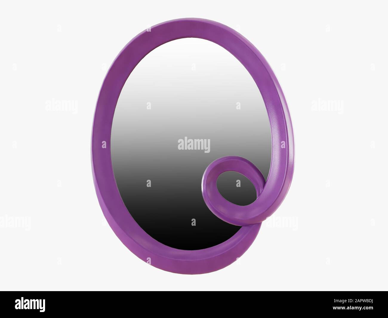 Oval purple mirror 3d rendering Stock Photo - Alamy