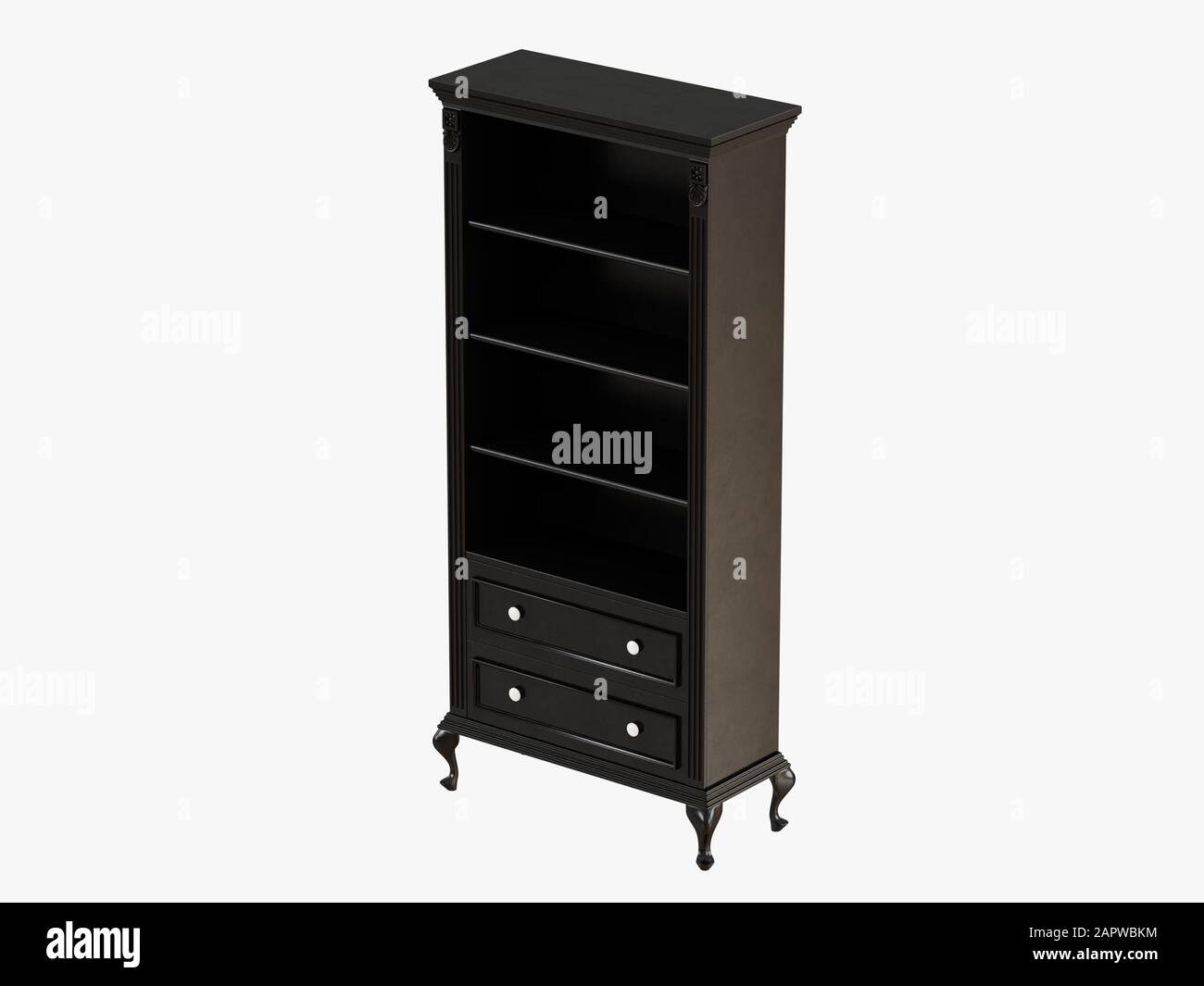 Black bookcase 3d rendering Stock Photo - Alamy
