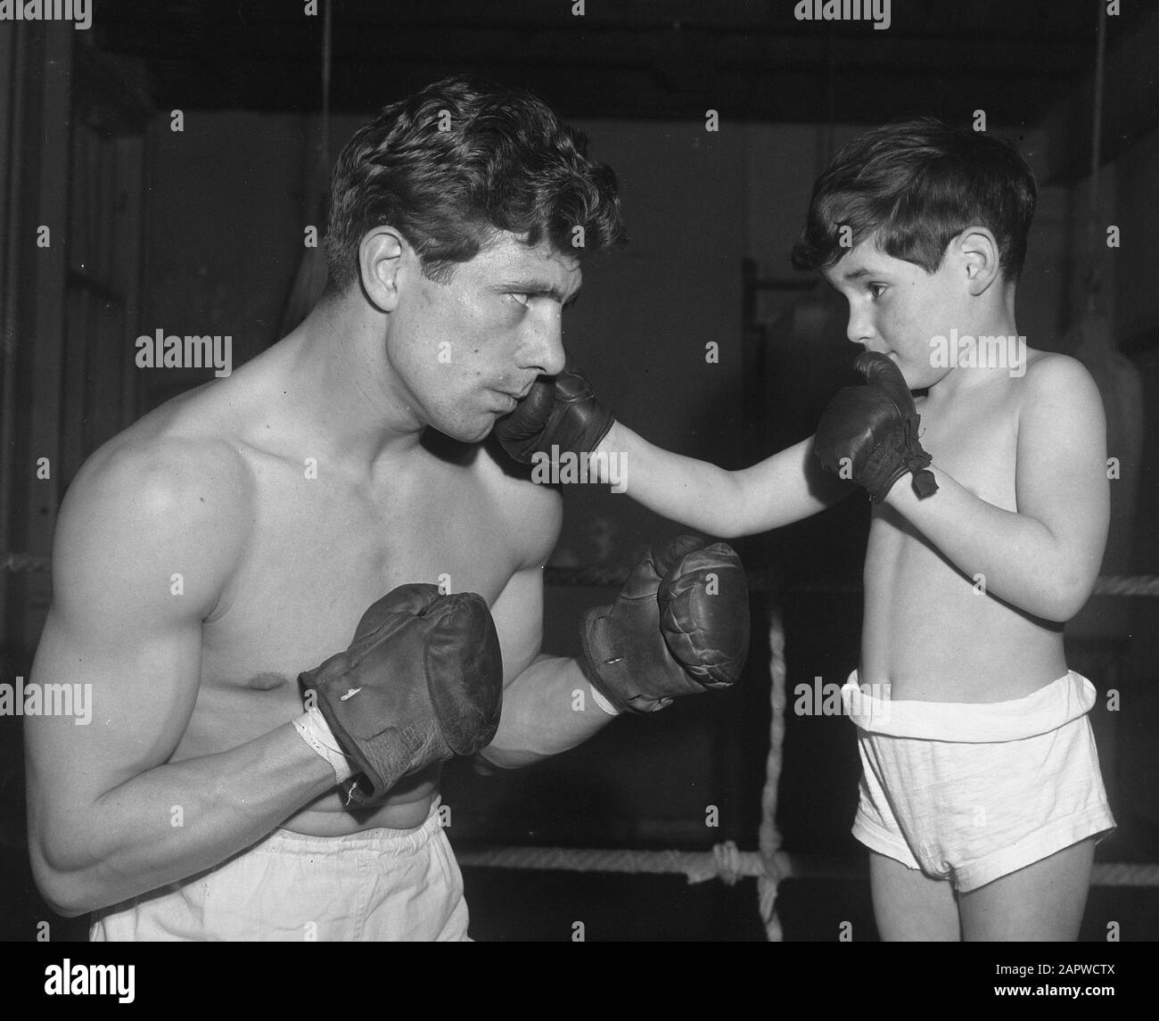 Training boxer Luc van Dam. With son Stock Photo - Alamy