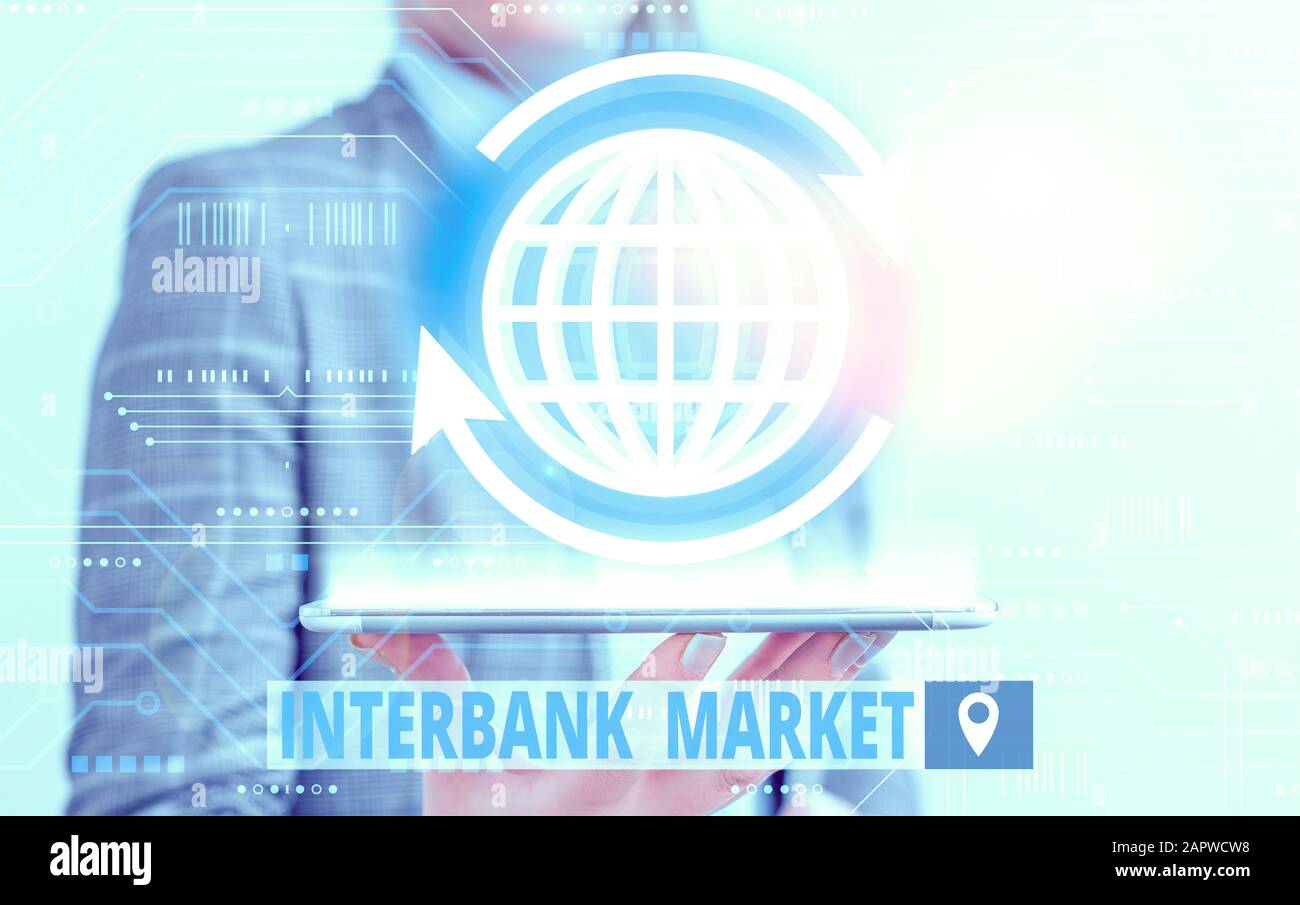 Conceptual hand writing showing Interbank Market. Concept meaning forex ...