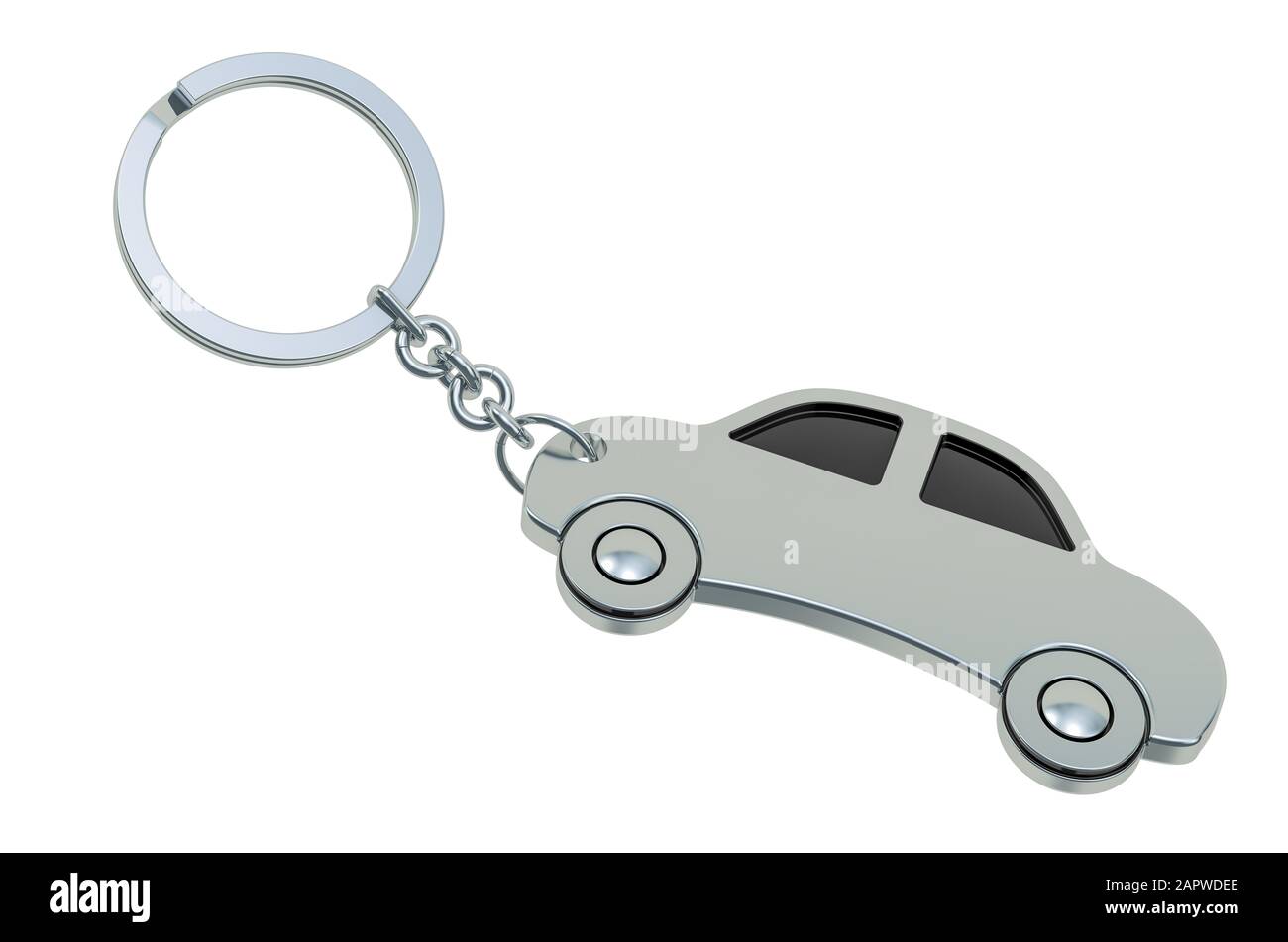Car Keychain, 3D rendering isolated on white background Stock Photo - Alamy