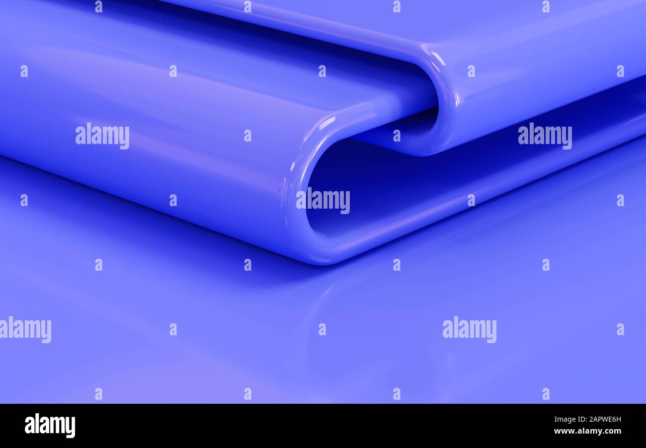blue abstract modern glossy curvy blocks layer concept background 3d ...