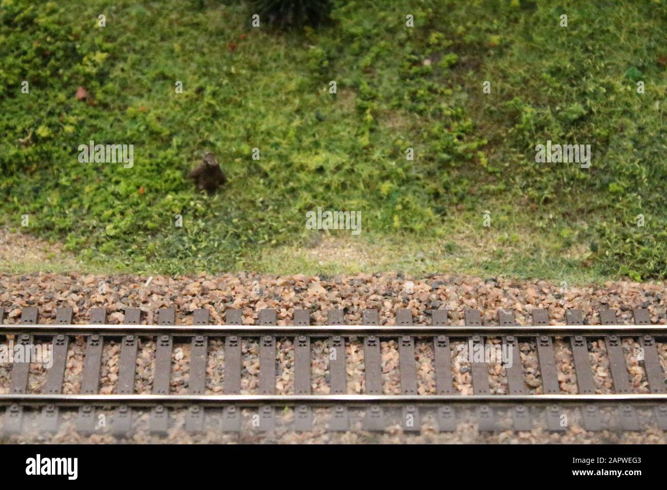 miniature train station on a miniature train Stock Photo - Alamy